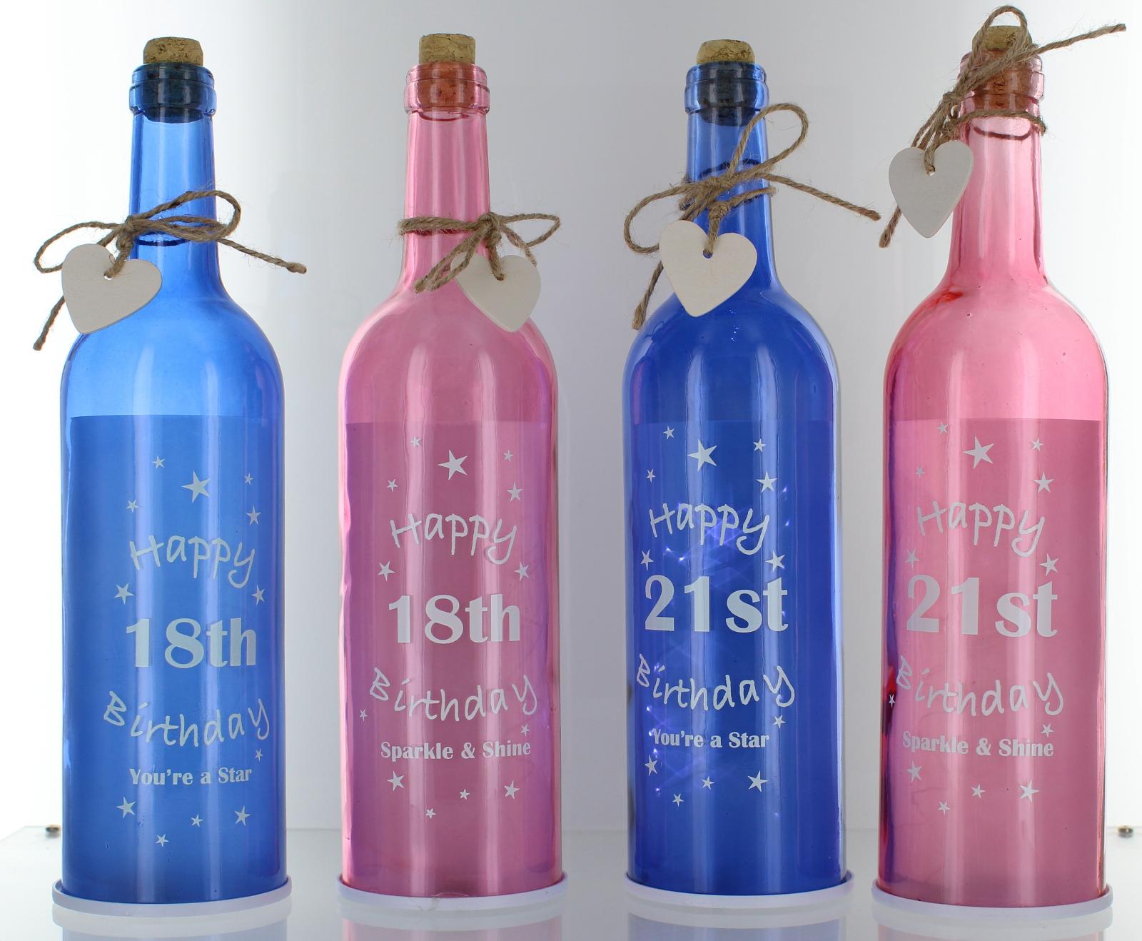LED Light Up Firefly Bottles 18th and 21st Birthday Gift Choice of ...